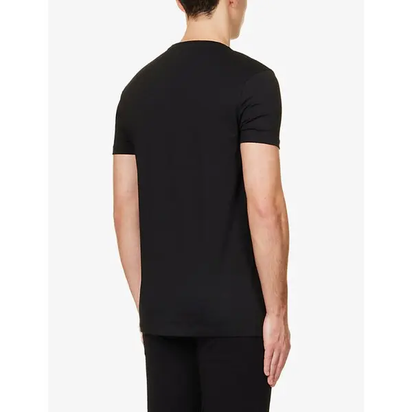 Falke Regular-fit Crewneck Stretch-cotton T-shirt - Black