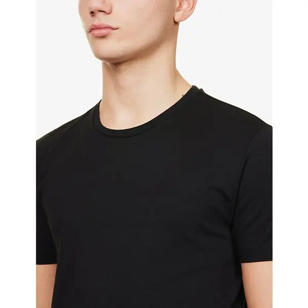 Falke Regular-fit Crewneck Stretch-cotton T-shirt - Black