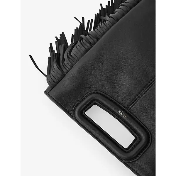 Maje Fringed-trim Leather Cross-body Bag