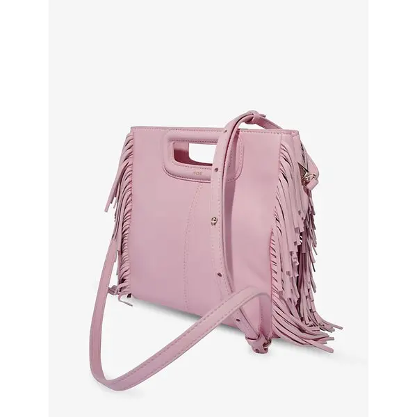 Maje Fringed-trim Leather Cross-body Bag