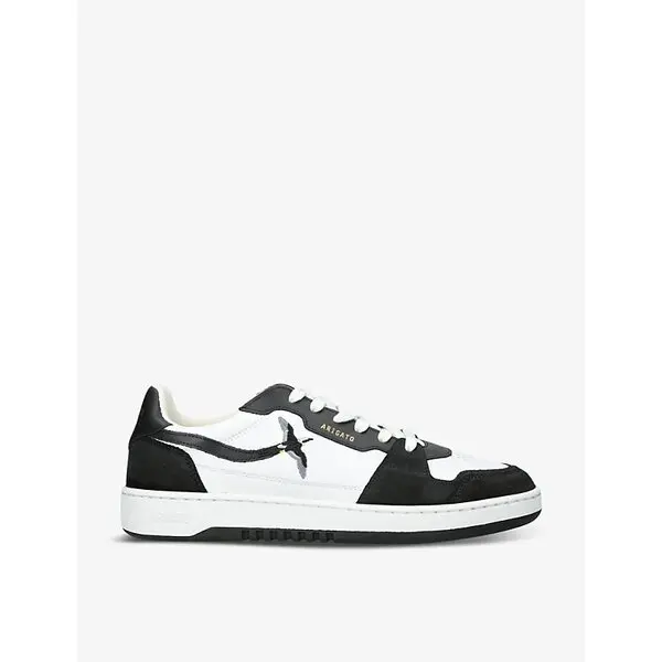 Axel Arigato Dice Lo Bird-motif Leather And Suede Low-top Trainers - White/blk
