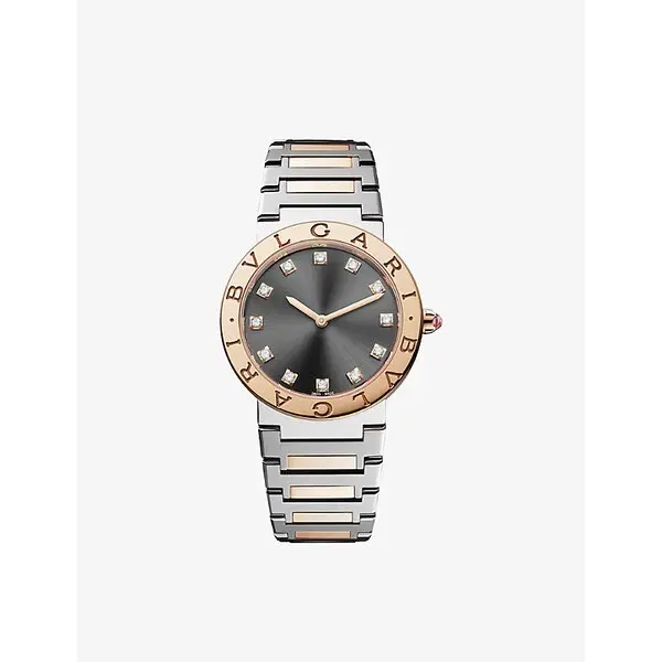 BVLGARI Stainless-steel, 18ct Rose-gold And Diamond Quartz Watch - Rose Gold