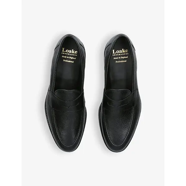 LOAKE Imperial Grained-leather Loafers - Black