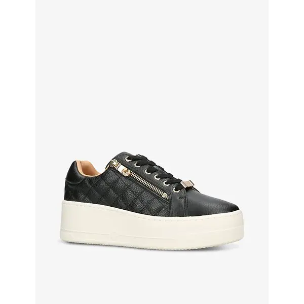 Carvela Connected Zip Leather Low-top Trainers
