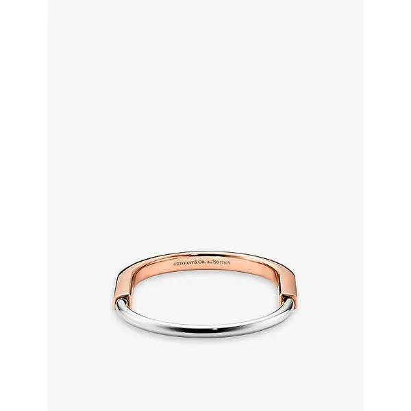 Tiffany & Co. Lock 18ct Rose And White-gold Bangle