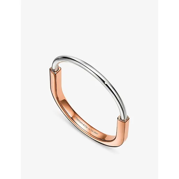 Tiffany & Co. Lock 18ct Rose And White-gold Bangle