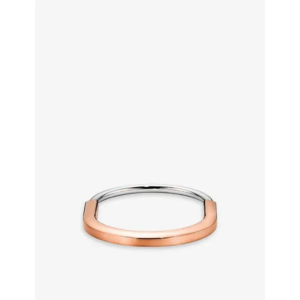 Tiffany & Co. Lock 18ct Rose And White-gold Bangle