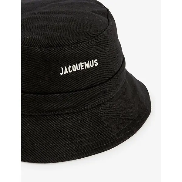 Jacquemus Le Bob Gadjo Brand-plaque Cotton Bucket Hat - Black