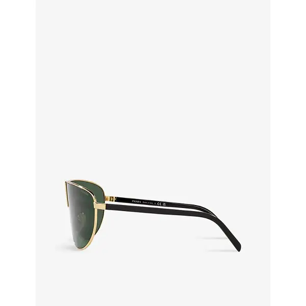 Prada Pr 69zs Shield-Frame Sunglasses - Gold | Editorialist display picture 3
