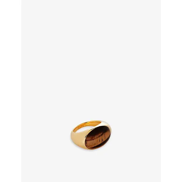 Monica Vinader 18ct Yellow-gold Vermeil Sterling-silver Tigers Eye Ring - Yellow Gold