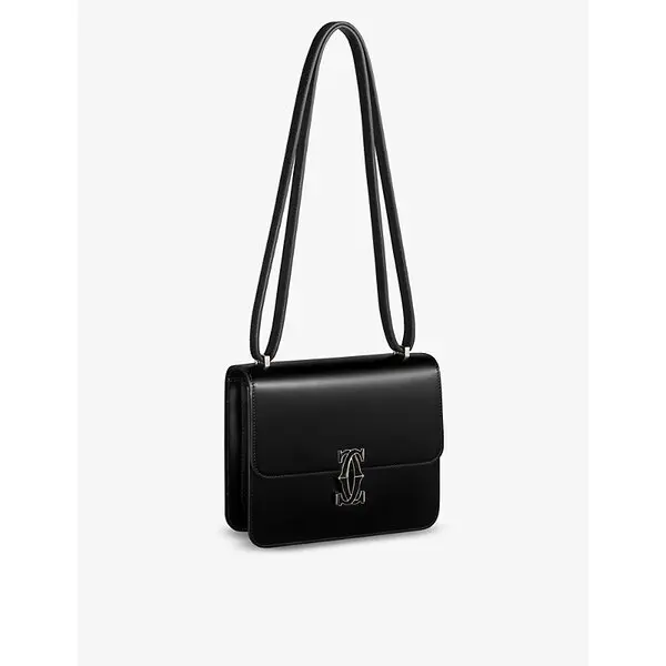 Cartier C De Mini Leather Cross-body Bag - Black