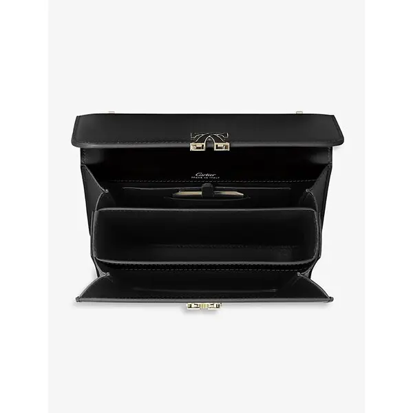 Cartier C De Mini Leather Cross-body Bag - Black
