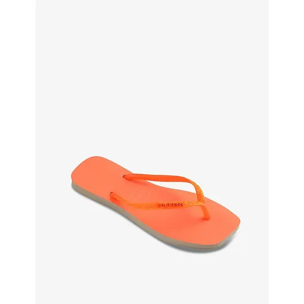 Havaianas Glitter Logo Rubber Flip-flops - Beige/orange
