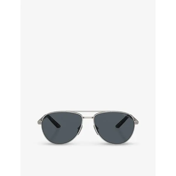 Prada Pr A54s Pilot-frame Sunglasses - Grey