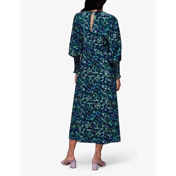Animal Long Sleeve Dress Next Green Leopard Print Dress Whistles  Cheetah-Print Woven Midi Dress In Multi-Coloured 31% Off Editorialist