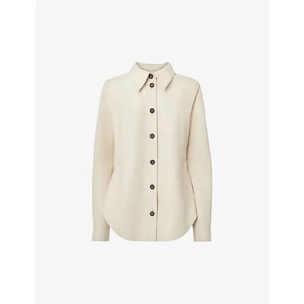Whistles Kelly Slim-fit Leather Shirt