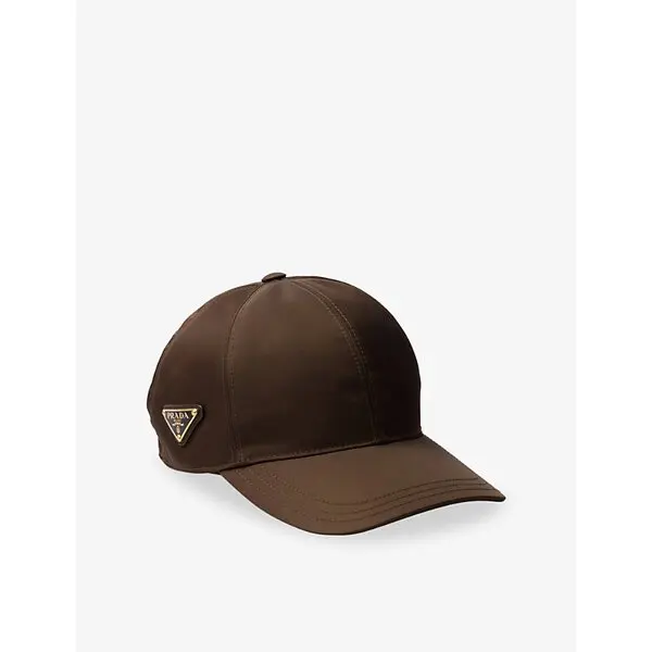 Prada Logo-plaque Nylon Baseball Cap - Brown