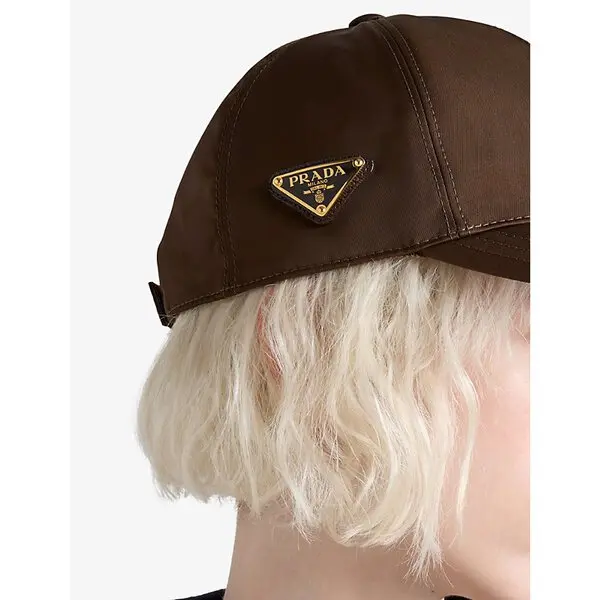 Prada Logo-plaque Nylon Baseball Cap - Brown