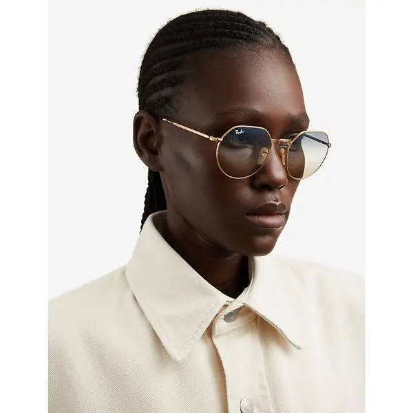 Ray-ban Hexagonal-frame Sunglasses - Gold