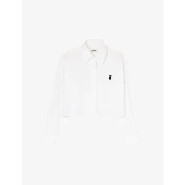 Sandro Logo-embroidered Cropped Shirt - Naturels