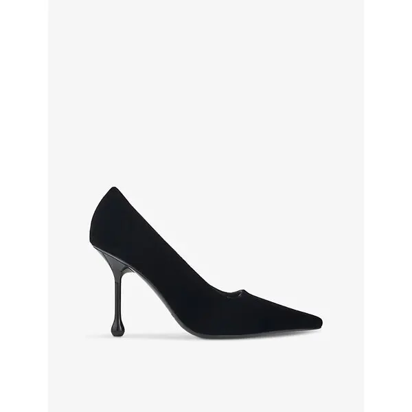 JIMMY CHOO Ixia 95 Velvet Heeled Courts - Black