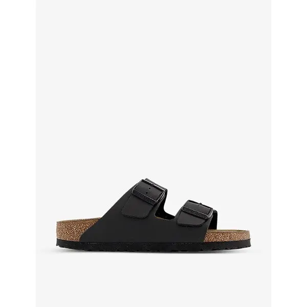 BIRKENSTOCK Arizona Two-strap Faux-leather Sandals - Black Birko Flor