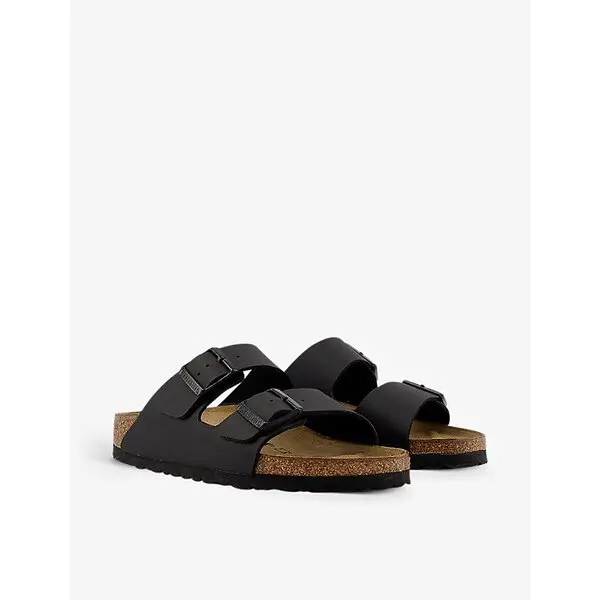 BIRKENSTOCK Arizona Two-strap Faux-leather Sandals - Black Birko Flor