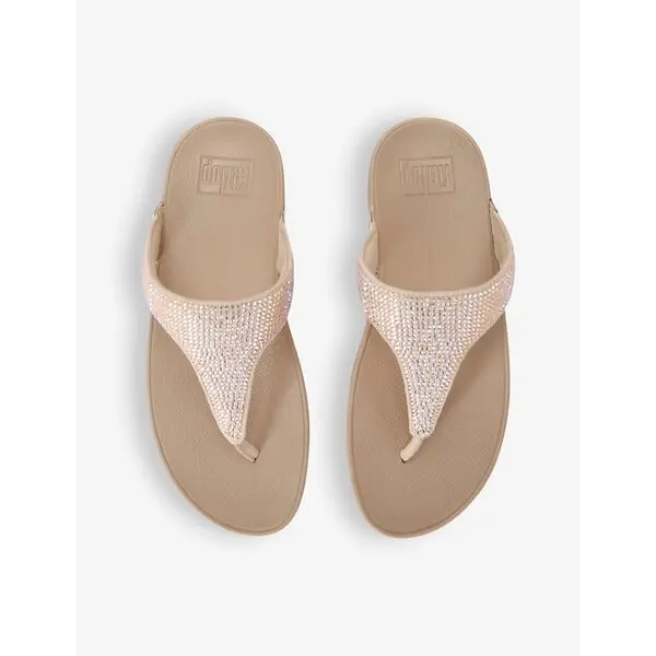 Fitflop Lulu Glitter Rhinestone-embellished Sandals - Beige