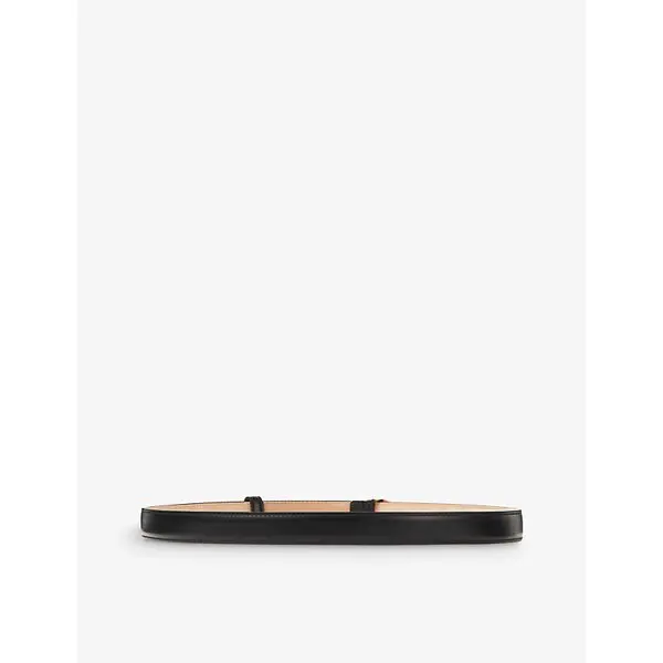 JIMMY CHOO Diamond Buckle Leather Belt - Black/gold
