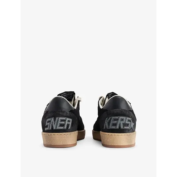 GOLDEN GOOSE Ball Star Appliqué Suede Trainers - Blk/white