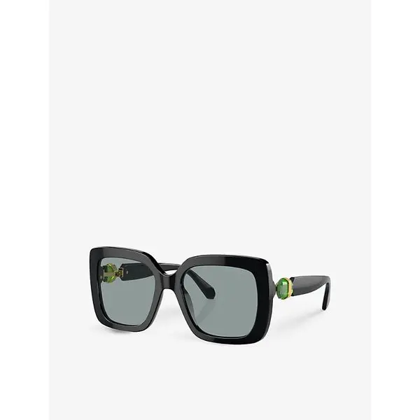 SWAROVSKI Sk6001 Square-frame Sunglasses - Black
