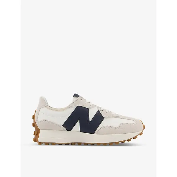 NEW BALANCE X Casablanca 327 Perforated Leather And Suede Trainers - Moonbeam