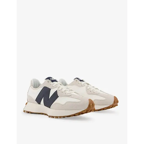 NEW BALANCE X Casablanca 327 Perforated Leather And Suede Trainers - Moonbeam