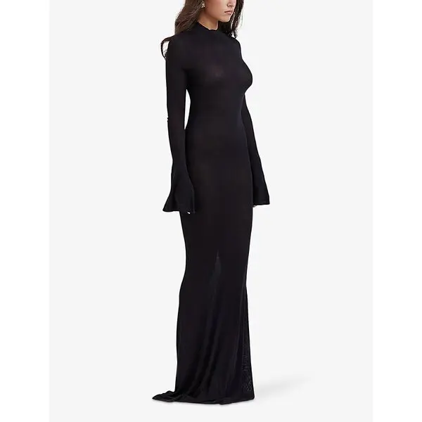 navy blue dress for baby girl House Of Cb Sancha Backless Maxi Dress - Black - 1% Off