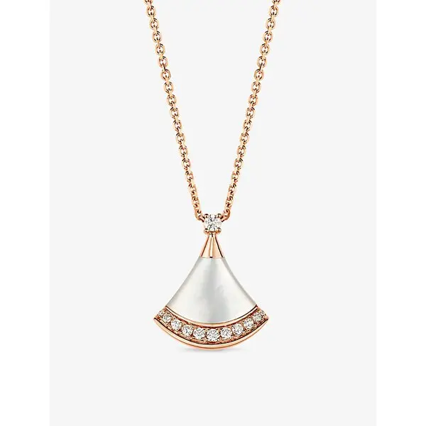 BVLGARI Divas' Dream Diamond And Mother-of-pearl Pendant Necklace - Rose Gold