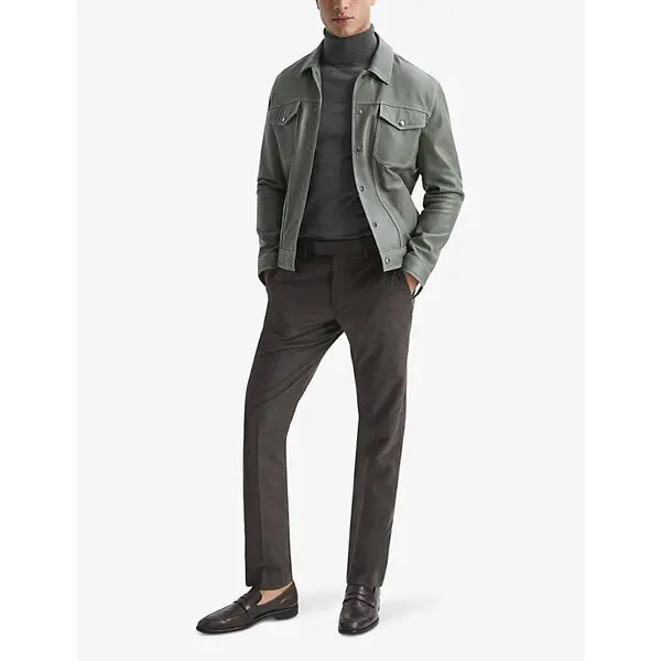 REISS Caine Slim-fit Wool Jumper - Mid Grey Melang