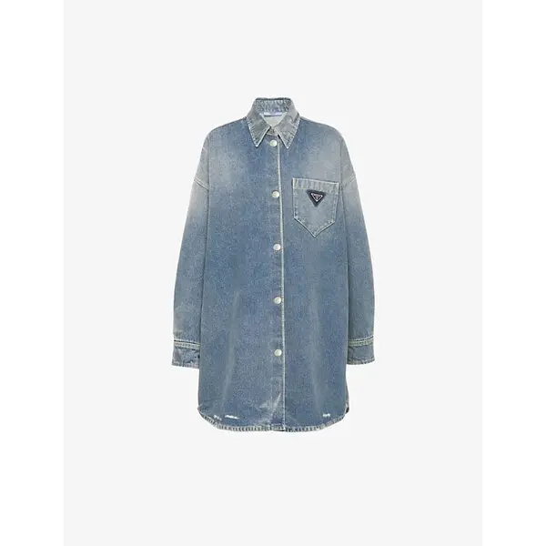 Prada Oversized Organic Denim Shirt 超希少】PRADA Oversized