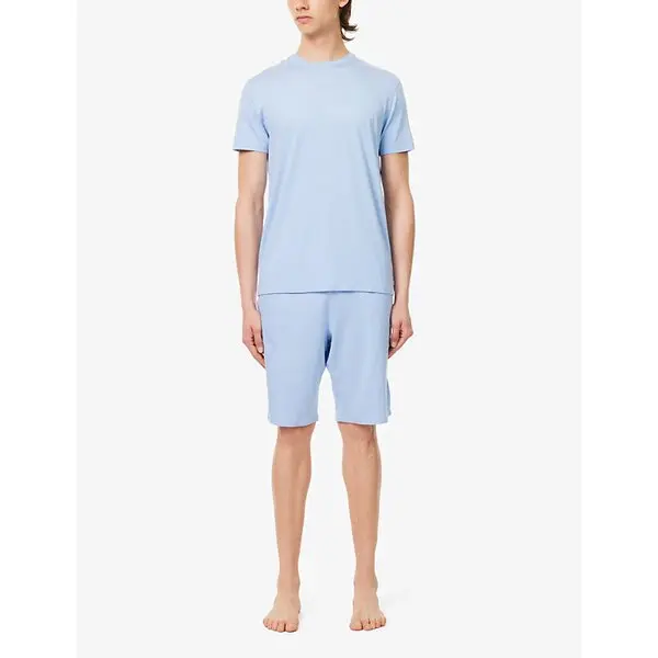 Derek Rose Basel Relaxed-fit Stretch-woven Pyjama Shorts - French