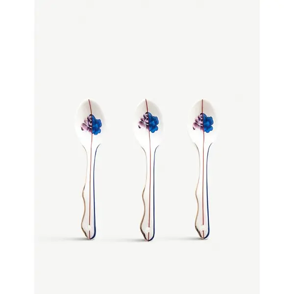 SELETTI Hybrid Armilla Bone China Porcelain Spoons Set Of Three - One-color
