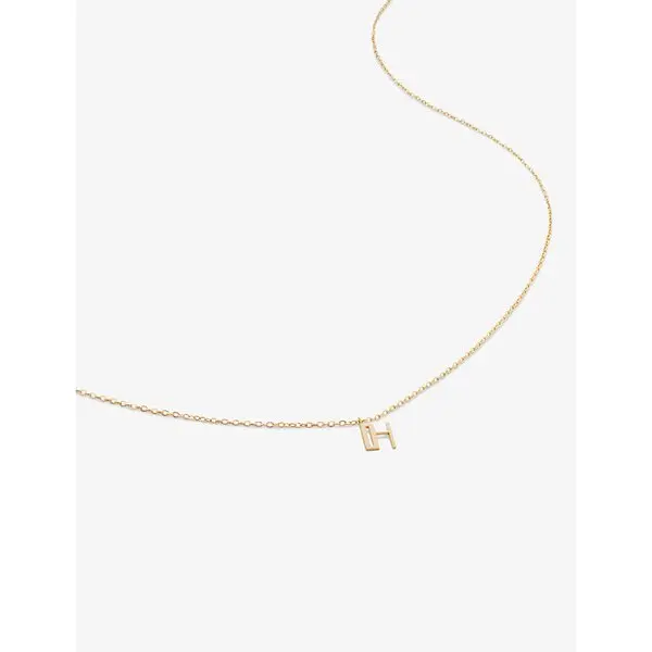 Monica Vinader Small Letter H 14ct Yellow-gold Pendant Necklace - Yellow Gold