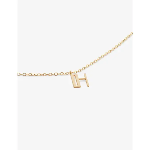 Monica Vinader Small Letter H 14ct Yellow-gold Pendant Necklace - Yellow Gold
