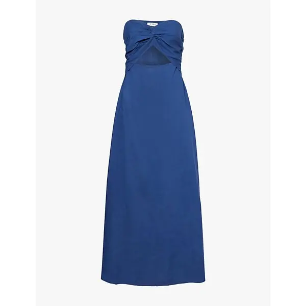 4th & Reckless Cutout Woven Maxi Dress In Blue - 67% Off | Editorialist