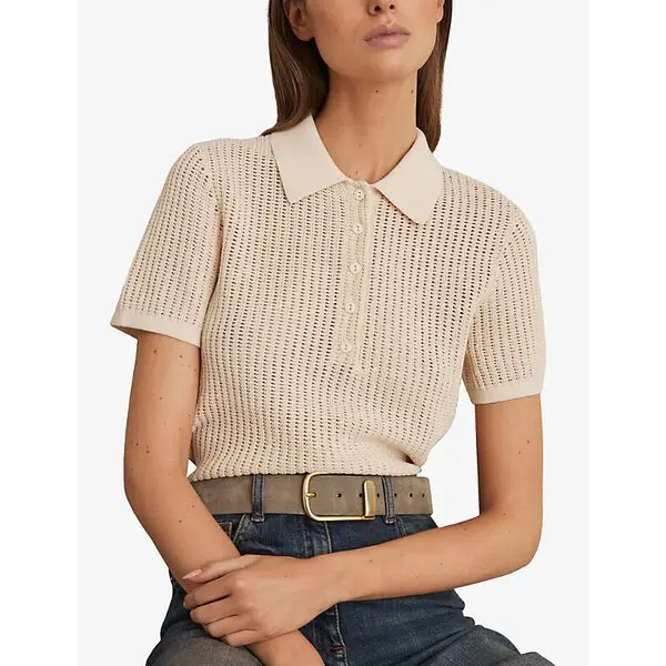 REISS Leather Belt - Grey