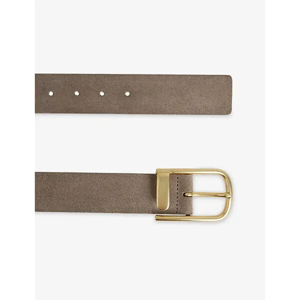 REISS Leather Belt - Grey