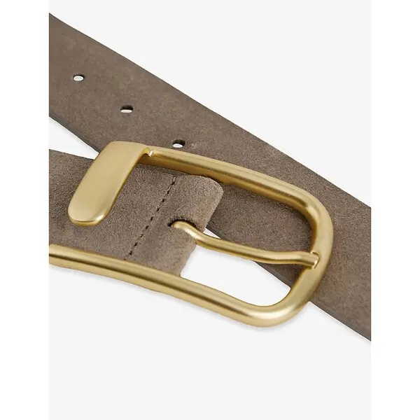 REISS Leather Belt - Grey