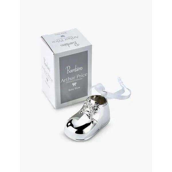 ARTHUR PRICE Baby Shoe Silver-plated Ornament 6cm - Silver Plated