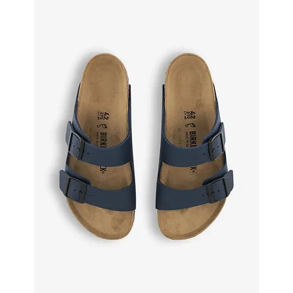 BIRKENSTOCK Arizona Double-strap Leather Sandals - Blue Birko Flor