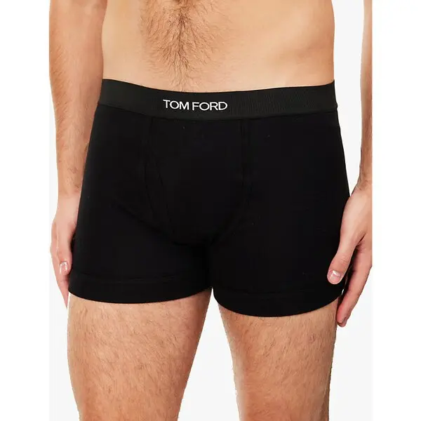 TOM FORD Branded-waistband Pack Of Two Stretch-cotton Trunks