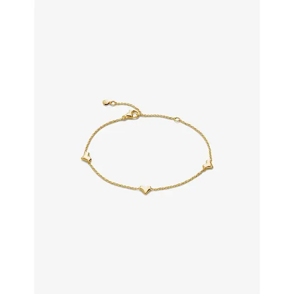 Monica Vinader Heart Station Chain Bracelet - Yellow Gold