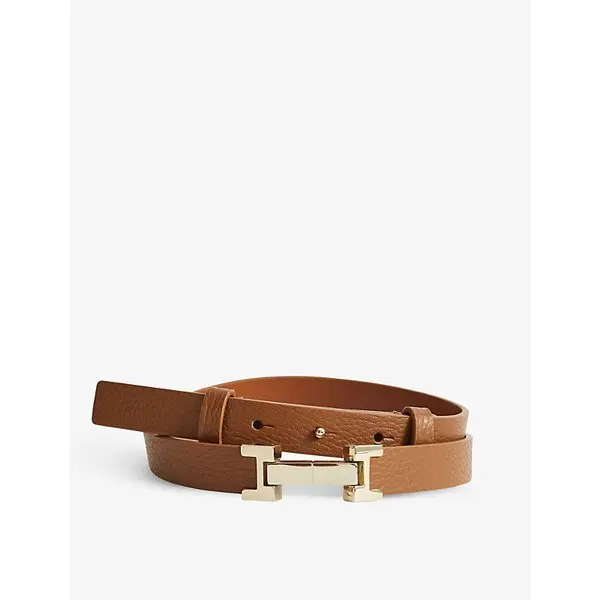 REISS Hayley Leather Belt - Tan